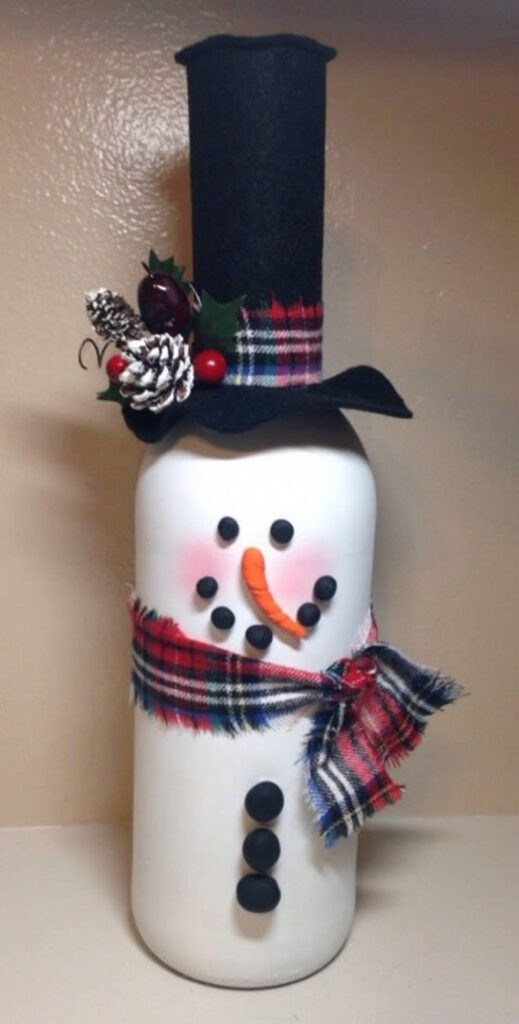 Garrafas Decoradas de Boneco de Neve para Natal - Dicas Práticas